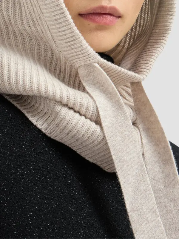 Brunello Cucinelli Cashmere English Rib Knit Balaclava - Panama
