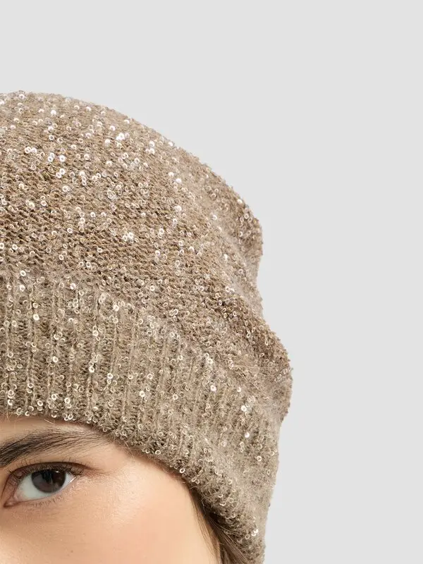 Brunello Cucinelli Dazzling Texture Mohair And Wool Knit Beanie