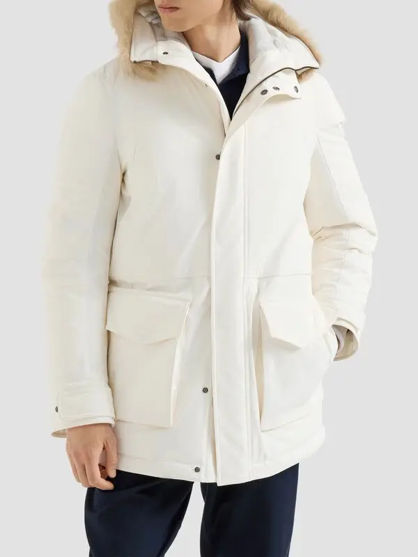 Brunello Cucinelli Stretch Bonded Nylon Parka Jacket With Thermore Padding