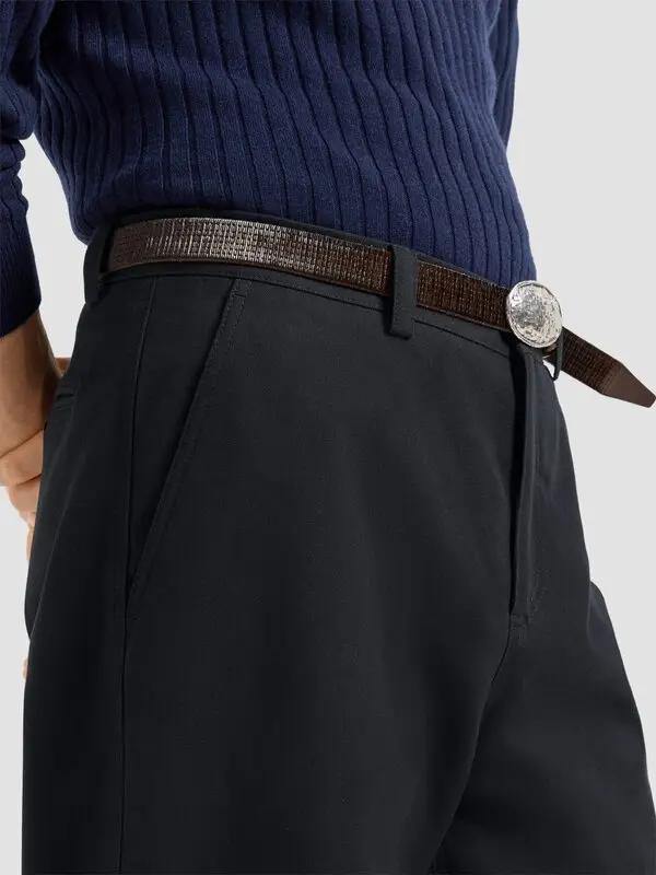 Brunello Cucinelli Cotton And Virgin Wool Gabardine Ergonomic Trousers