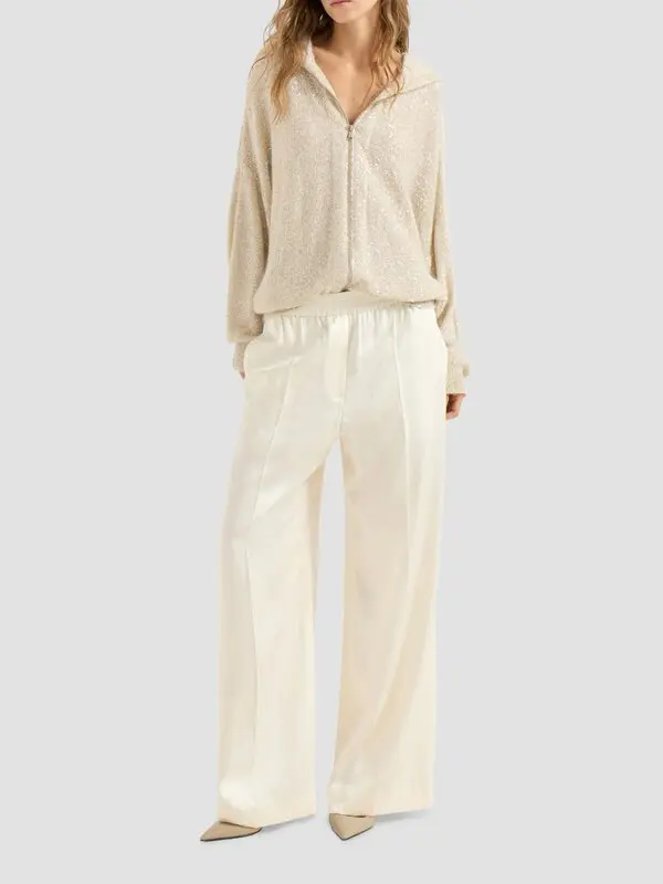 Brunello Cucinelli Dazzling Texture Mohair And Wool Hooded Cardigan