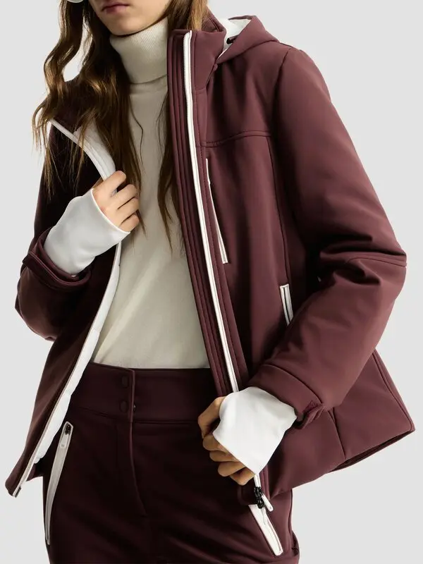 Brunello Cucinelli Bonded Techno Fabric Hooded Mountain Jacket - Cherry