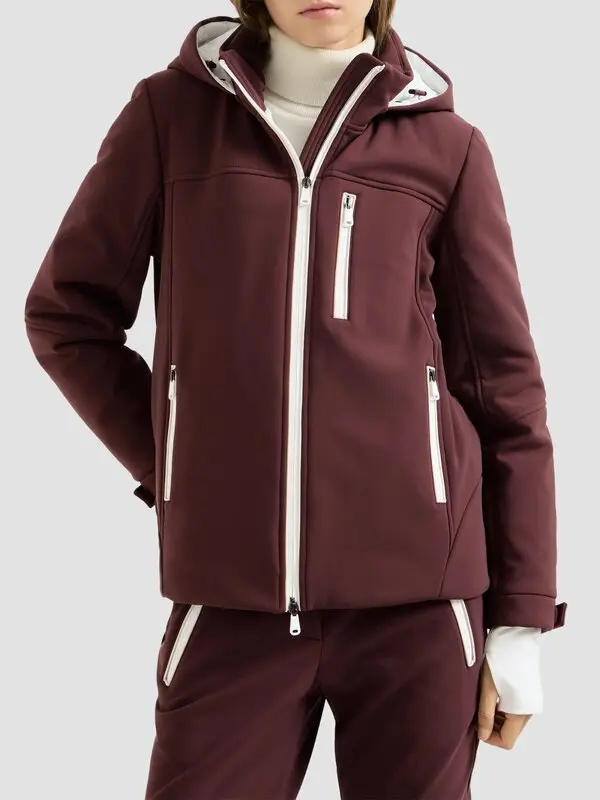 Brunello Cucinelli Bonded Techno Fabric Hooded Mountain Jacket - Cherry