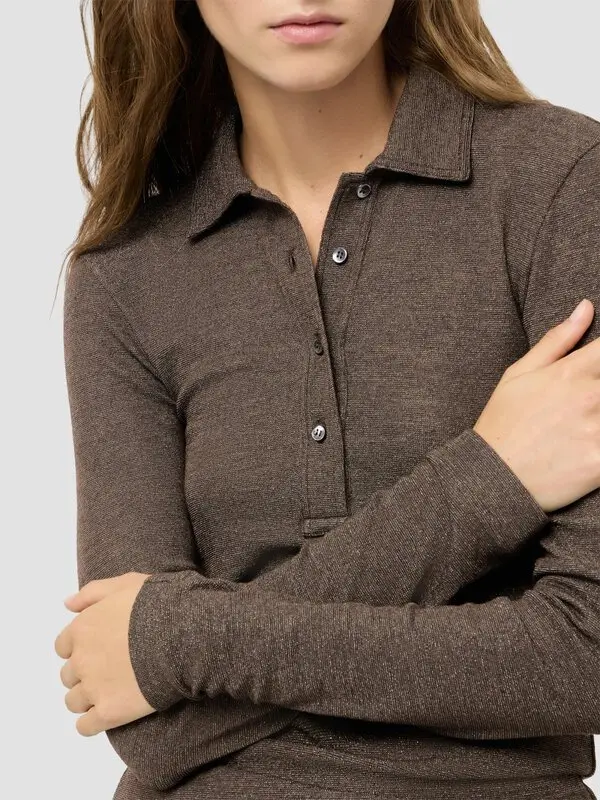 Brunello Cucinelli Sparkling Virgin Wool Jersey Polo Shirt