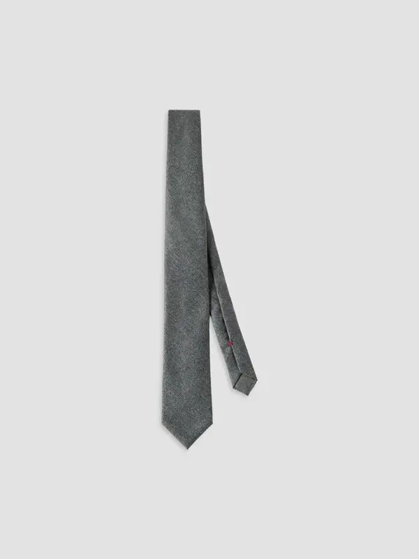 Brunello Cucinelli Virgin Wool Flannel Tie - Medium Grey