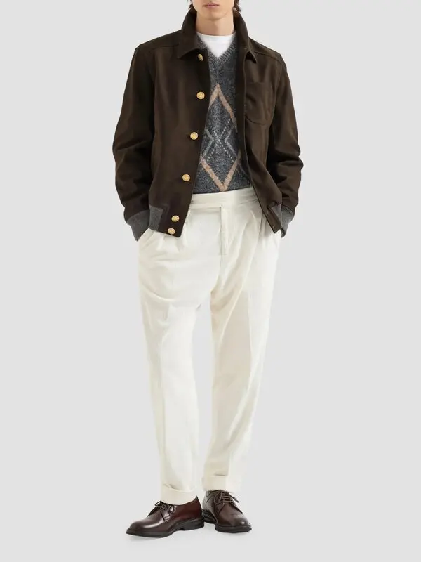 Brunello Cucinelli Alpaca, Cashmere And Wool With Argyle Intarsia Sweater