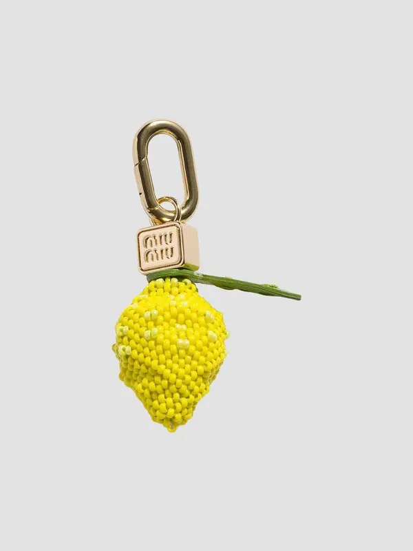 Miu Miu Leather, Beads And Metal Micro Trick Charm