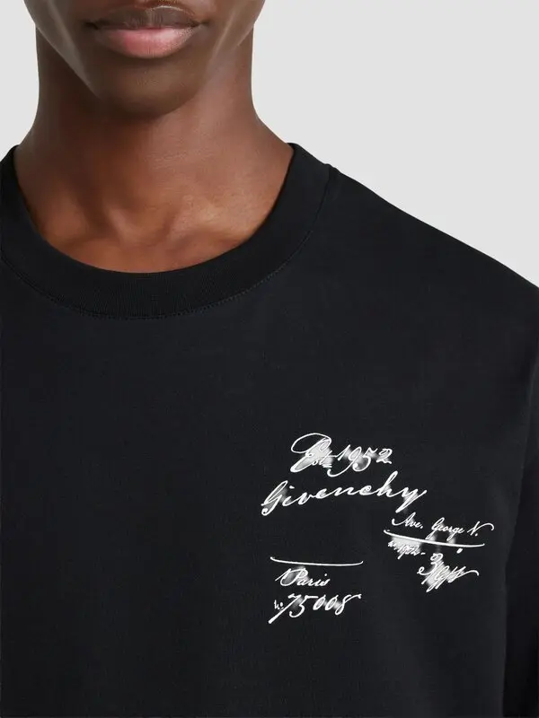Givenchy T-shirt In Cotton With Scripty Print - Black