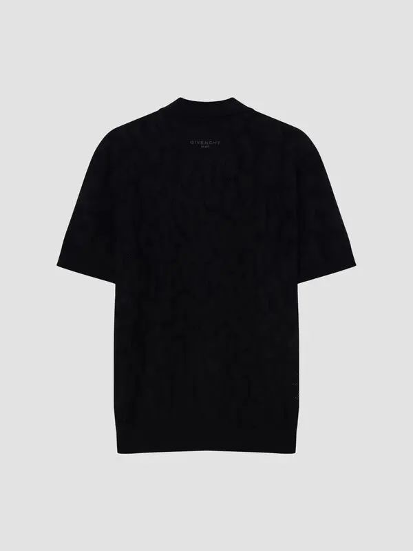 Givenchy Polo Shirt In Leopard-effect Cotton Mesh