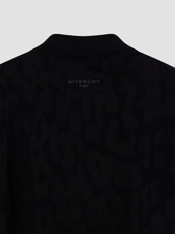 Givenchy Polo Shirt In Leopard-effect Cotton Mesh