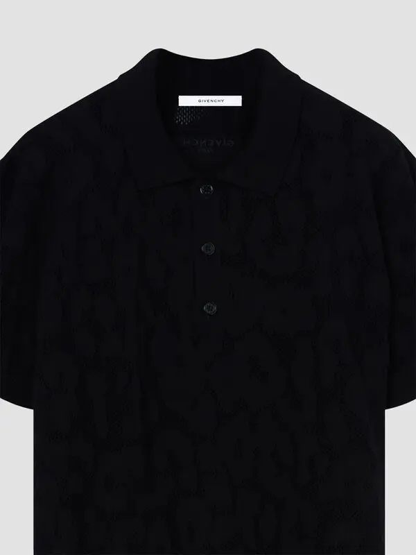 Givenchy Polo Shirt In Leopard-effect Cotton Mesh