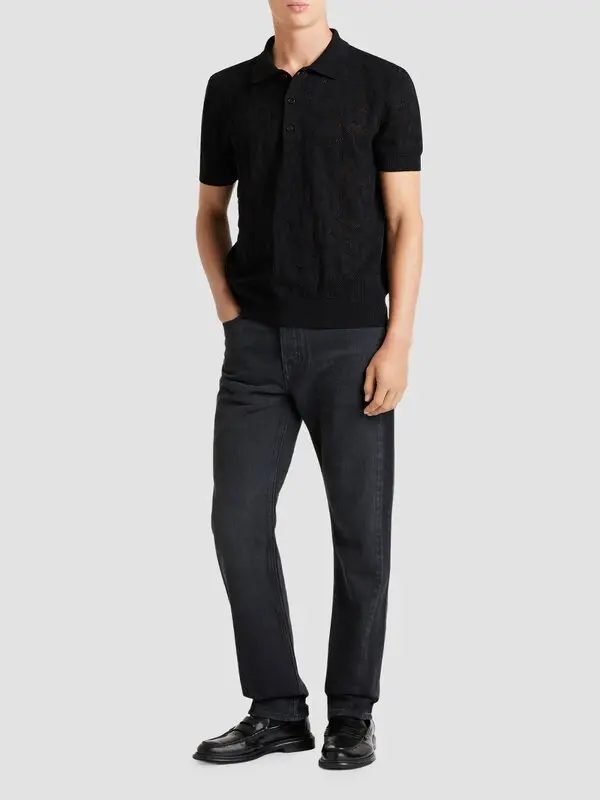 Givenchy Polo Shirt In Leopard-effect Cotton Mesh