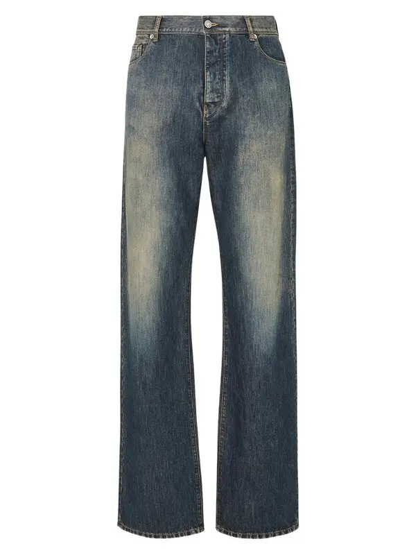 Fendi Vintage-effect Regular-fit 5-pocket Jeans With Belt Loops