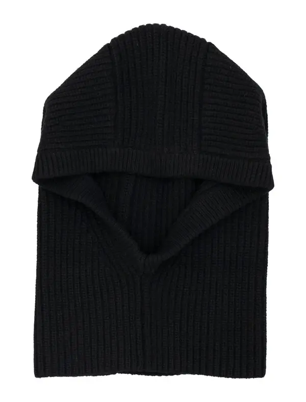 THE FRANKIE SHOP Ribbed Knit Balaclava Hat - Nero