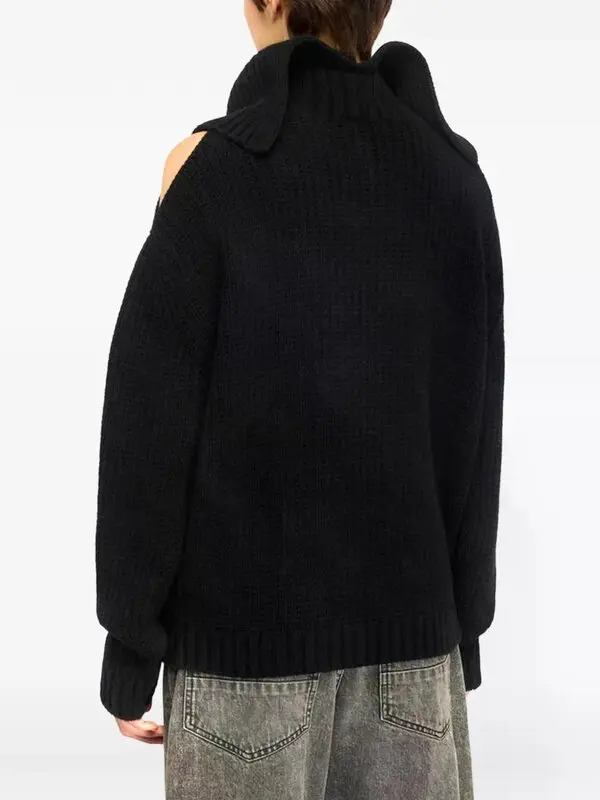 SEMICOUTURE Totty Cold-shoulder Roll-neck Sweater