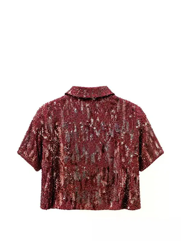WEILI ZHENG Sequin-embellished Cropped Shirt