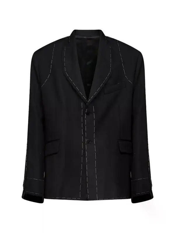 COSTUMEIN Arun Contrast-stitch Virgin Wool Blazer