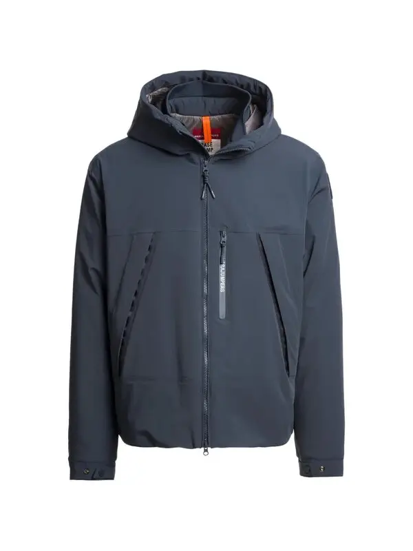 PARAJUMPERS Primaloft Padded Utility Jacket With Adjustable Hood, Two-way Zip & Drawstring Hem - Blu