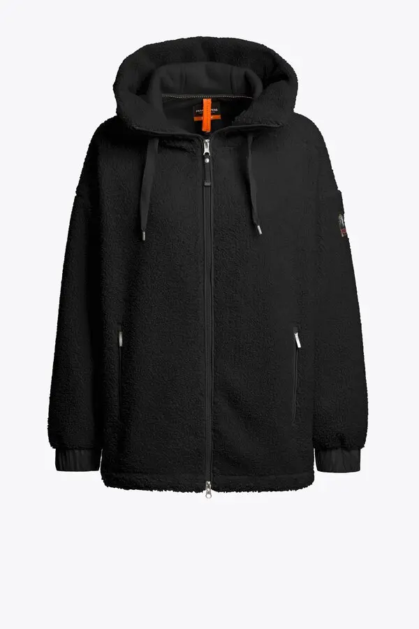 PARAJUMPERS Style Oversized Drawstring Hood Zip-front Jacket For