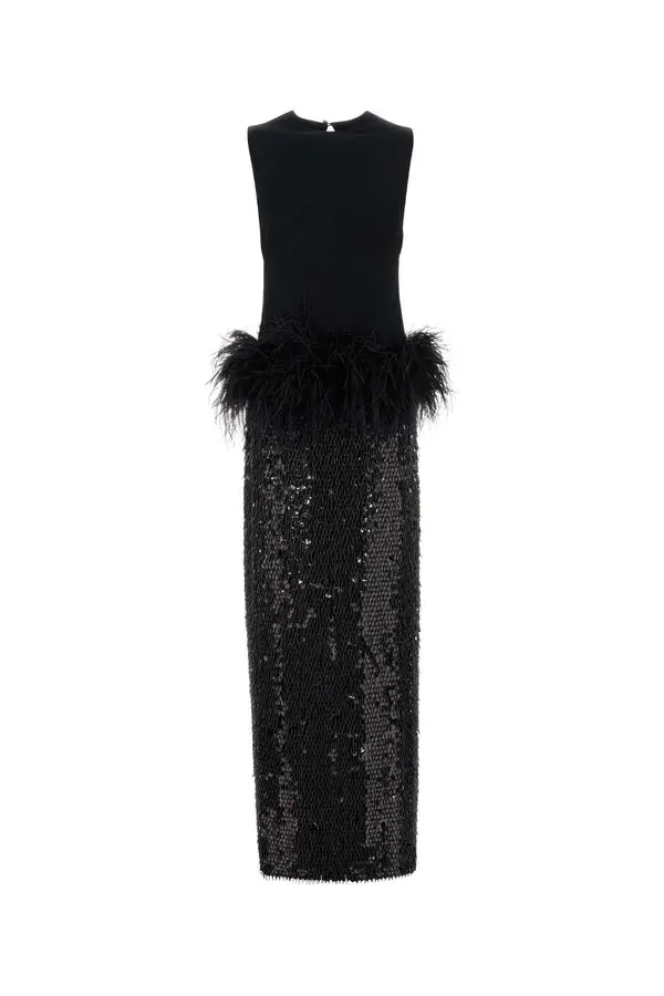TALLER MARMO Sleek Cady Notte Long Dress - Black