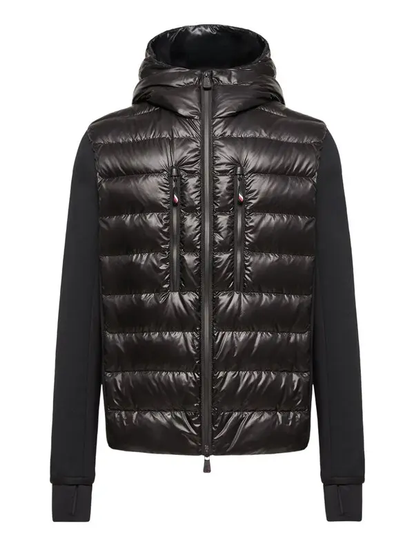 Moncler Down-filled Nylon Mini Jacket With Adjustable Hood - Nero