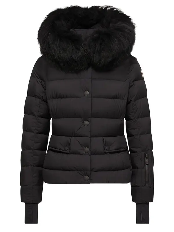 Moncler Down-filled Technical Coat With Detachable Sheepskin Hood Trim