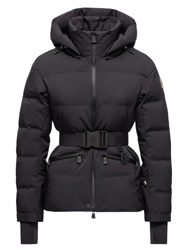 Moncler Down-filled Adjustable Hood Mini Belted Puffer Coat - Blu