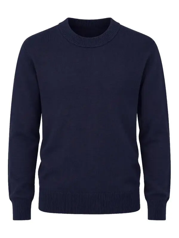 SUNFLOWER Round Neck Button-front Wool Sweater With Ribbed Hems