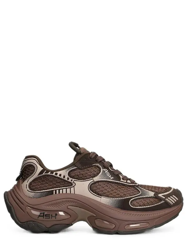 Ash Mesh-panel Sneaker With Logo Tongue Patch And Chunky Rubber Sole