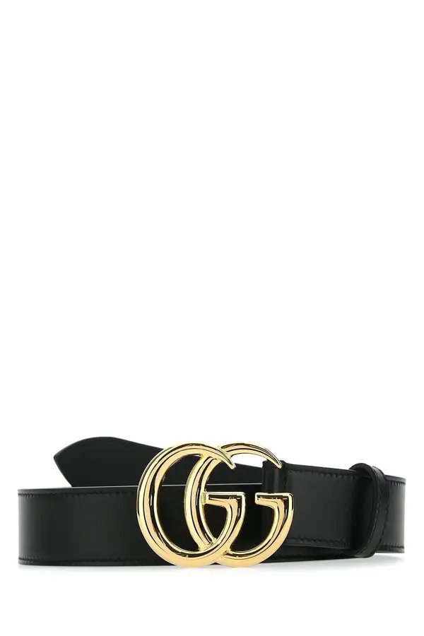 Gucci Gg Marmont Leather Belt, 4 Cm - Black