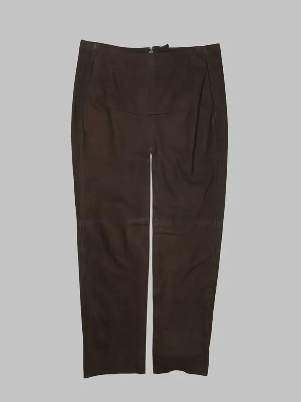 Rick Owens Lamb Leather Trousers - Brown