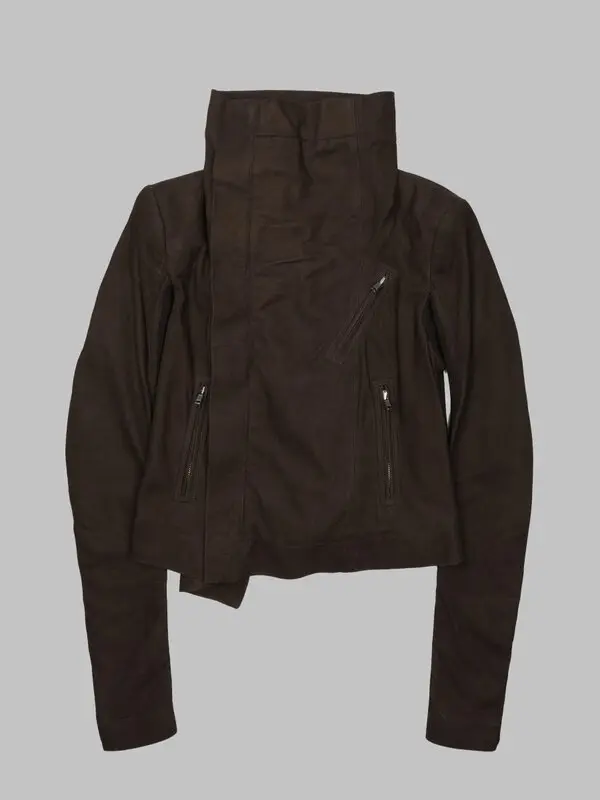 Rick Owens Lamb Leather Leather Jacket - Brown