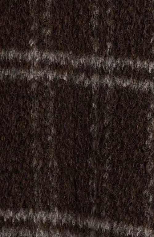 Eileen Fisher High Collar Grid Alpaca Blend Coat