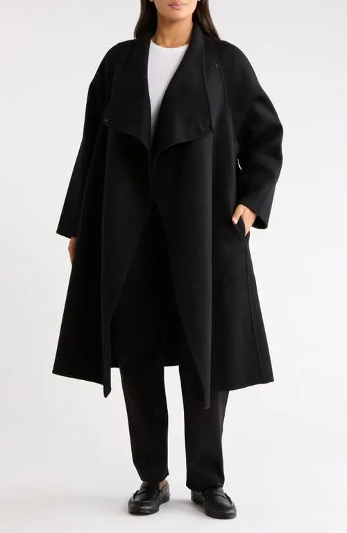 Eileen Fisher Drape Neck Wool Coat