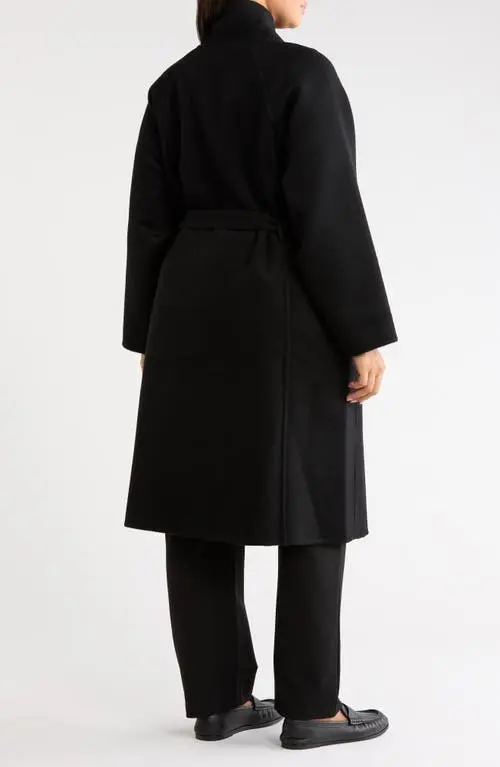 Eileen Fisher Drape Neck Wool Coat