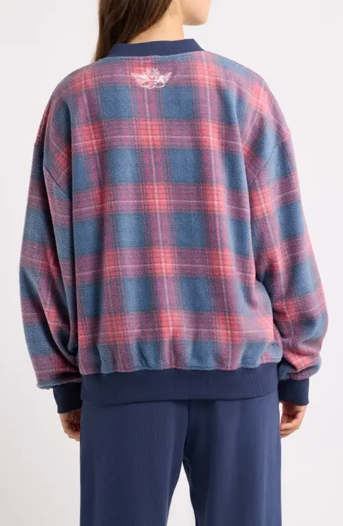 BOYS LIE Kelly Hayley Graphic Plaid V-neck Sweatshirt