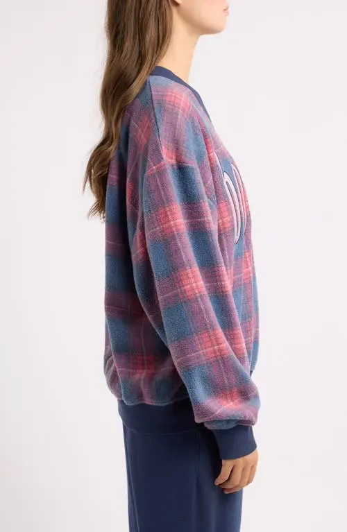 BOYS LIE Kelly Hayley Graphic Plaid V-neck Sweatshirt