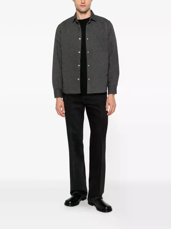 KOIKE BARCELONA Herringbone-pattern Chest-pocket Shirt Jacket