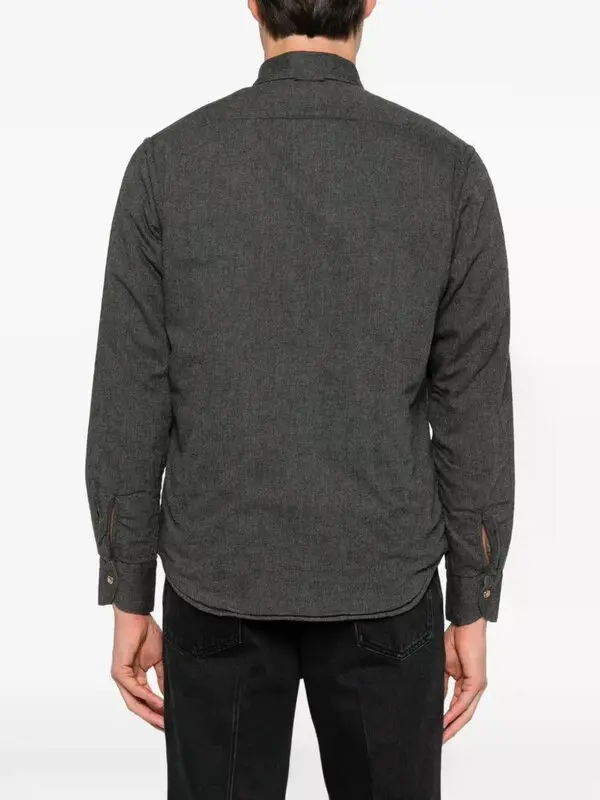 KOIKE BARCELONA Herringbone-pattern Chest-pocket Shirt Jacket