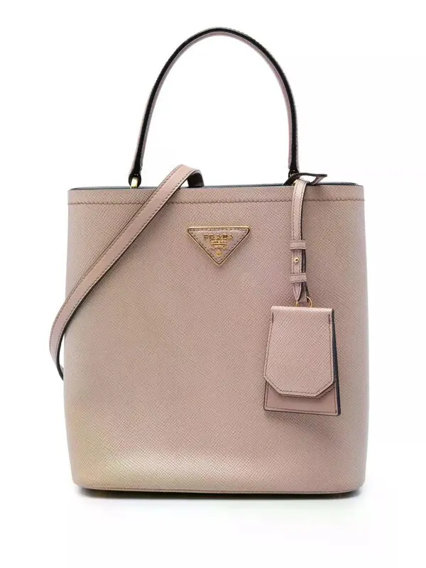 Prada 2013-2026 Medium Saffiano Cuir Panier Satchel - Brown