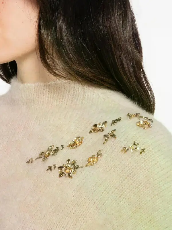 FORTE_FORTE Bead-embellished Knitted Sweater