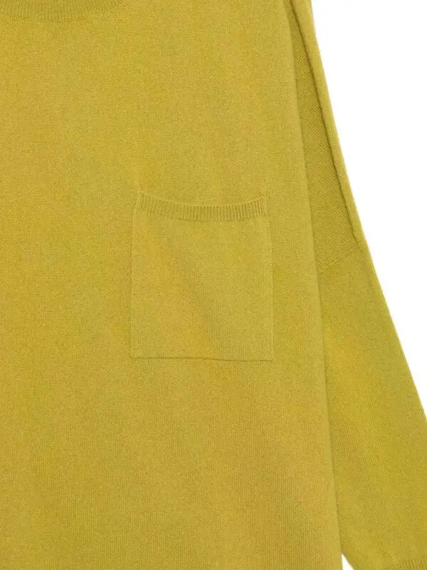VANISE High-neck Chest-pocket Sweater - Green