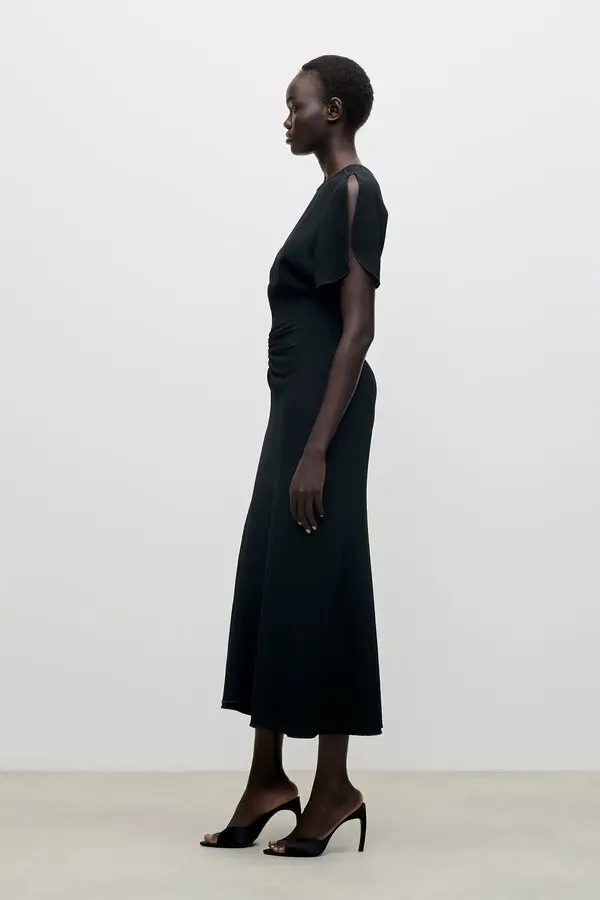 Victoria Beckham Embroidered Bela Midi Dress