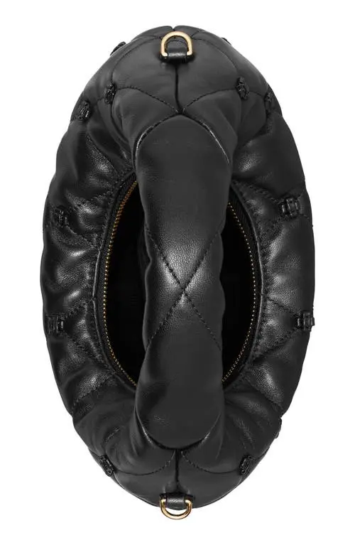 Tory Burch Bunny Knot Leather Crescent Bag