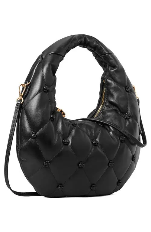 Tory Burch Bunny Knot Leather Crescent Bag