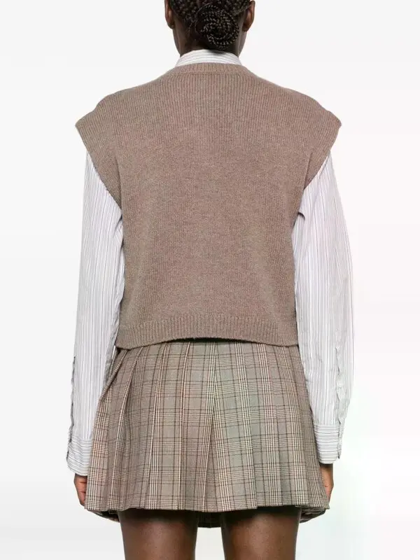 VANISE Polka-dot Knit Vest