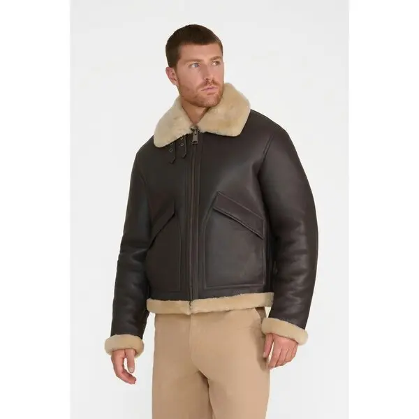 FURNIQ UK Hudson Leather Shearling Jacket