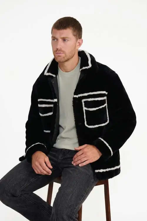 FURNIQ UK Ashton Shearling Jacket - Black