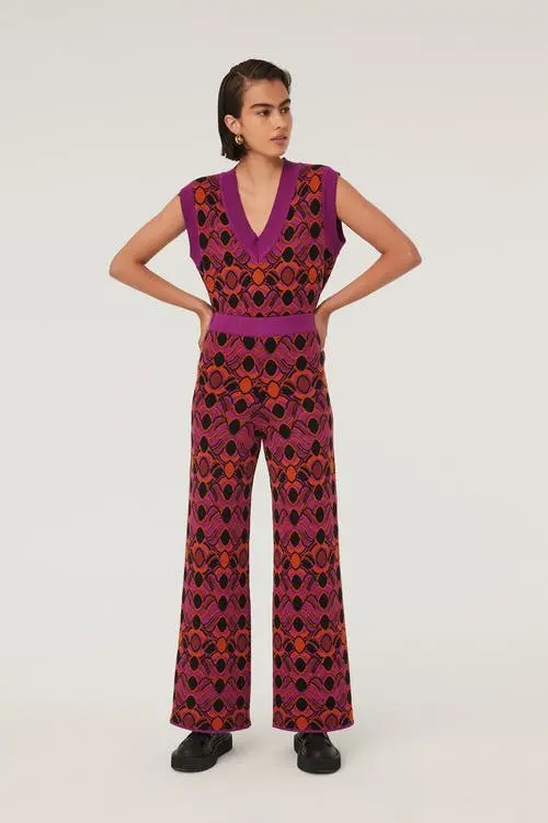 EXQUISE Patterned Knit Trousers