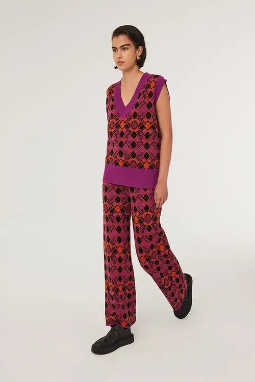EXQUISE Patterned Knit Trousers